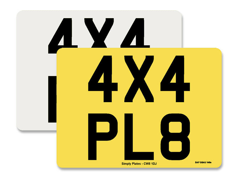 4x4 Square Number Plates - Road Legal - Sale Live